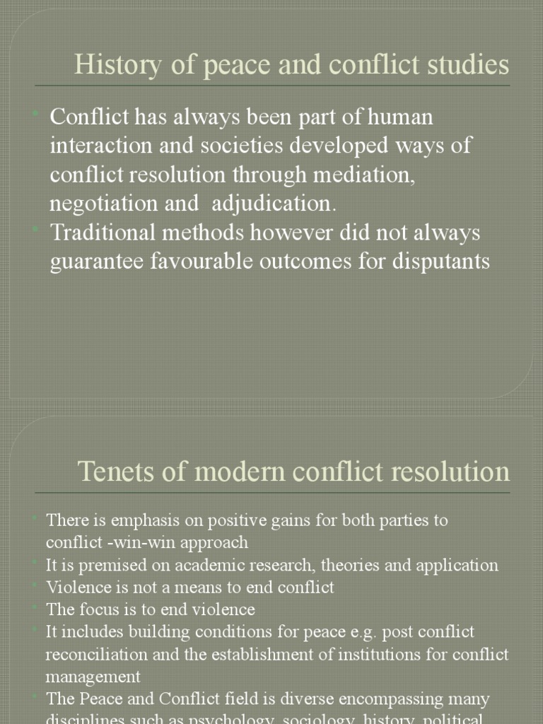 Evolution of Peace and Conflict Studies | PDF | Peace | World Politics