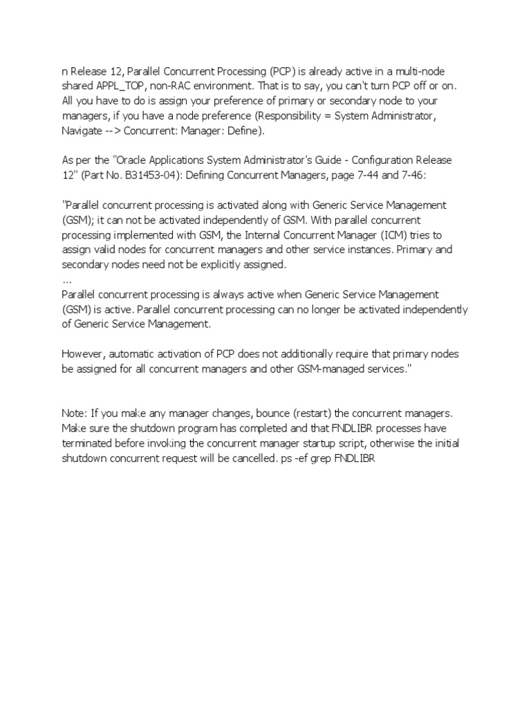 EBS-Parallel Concurrent Processing | PDF