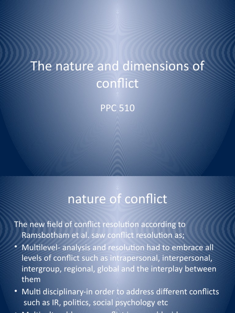 The Nature and Dimensions of Conflict | PDF | Mediation | Alternative ...