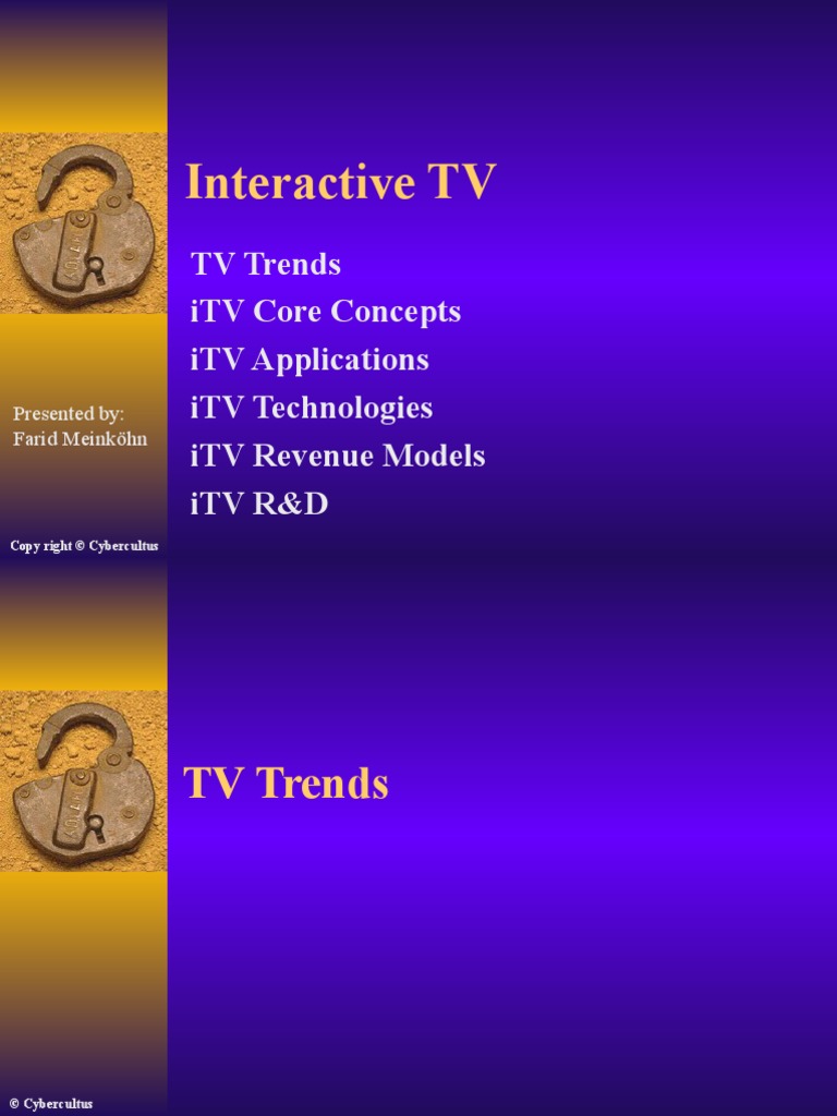 Interactive TV: TV Trends iTV Core Concepts iTV Applications iTV ...