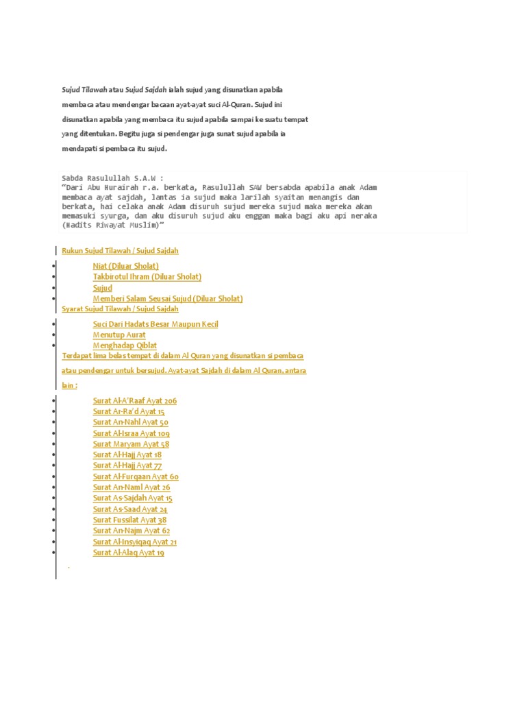 Sujud Tilawah | PDF