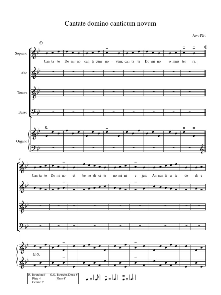 Arvo Part - Cantate Domino Canticum Novum | PDF