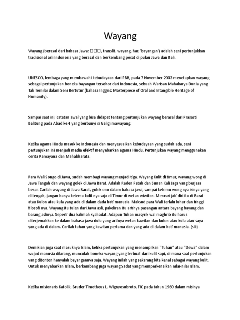 Wayang | PDF
