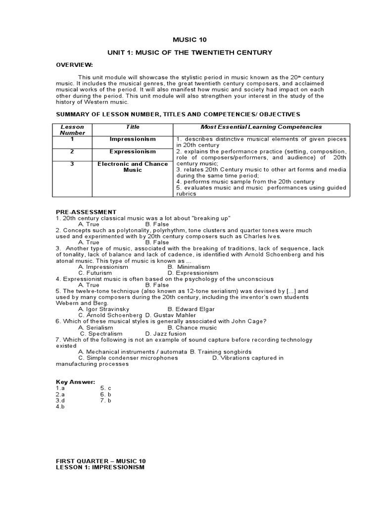 Mapeh Module 1 | PDF | Harmony | Chord (Music)