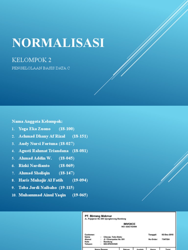 Normalisasi Basis Data Pembelian | PDF