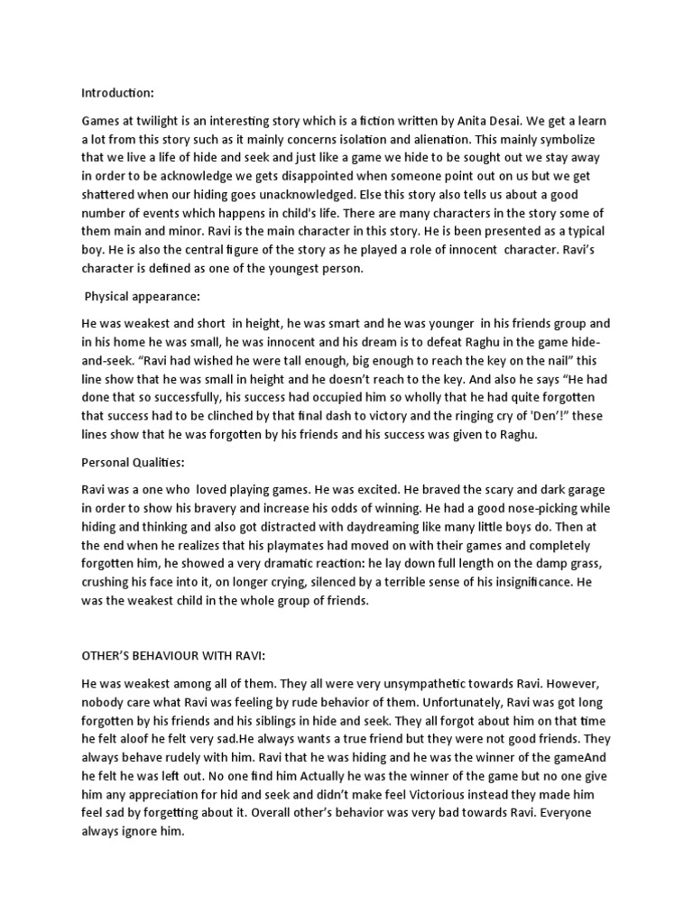 Ravi Character Sketch | PDF