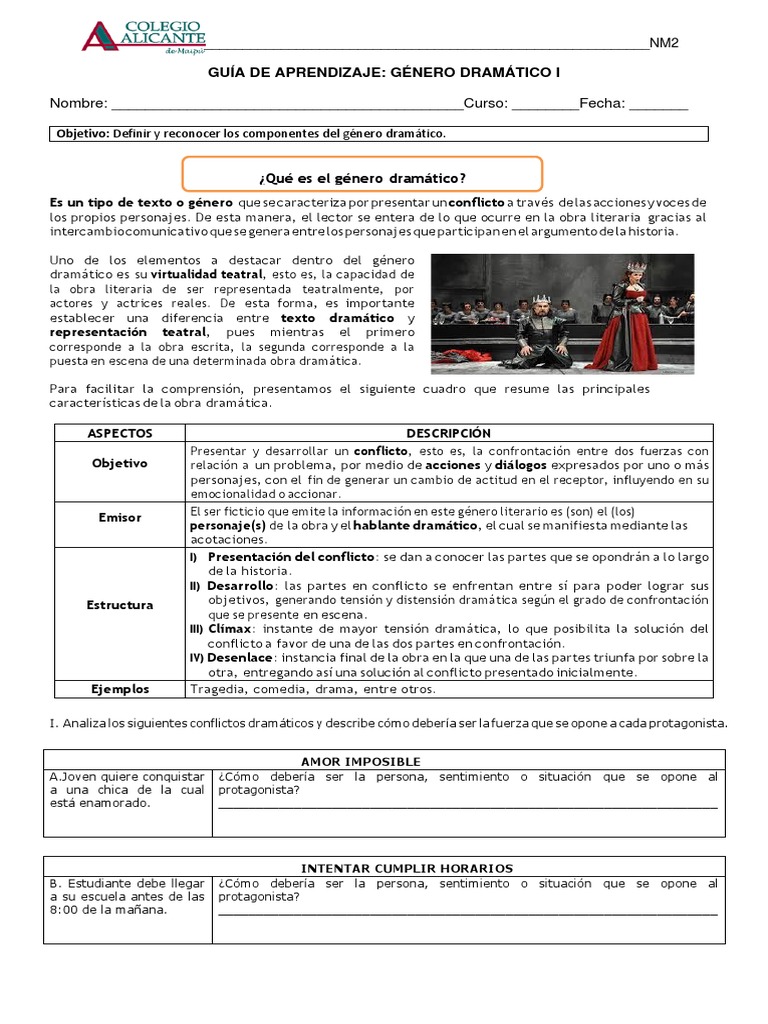 Definición y Componentes Del Género Dramático | PDF | Teatro