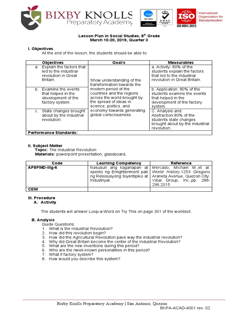 LP - SocSci - Industrial Revolution | PDF | Industrial Revolution ...