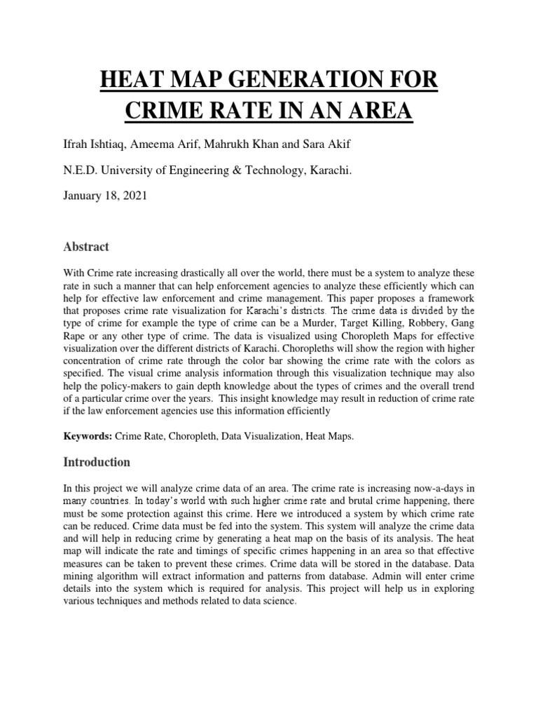 Heat Map Generation For Crime Rate - Research Paper | PDF | Geographic ...