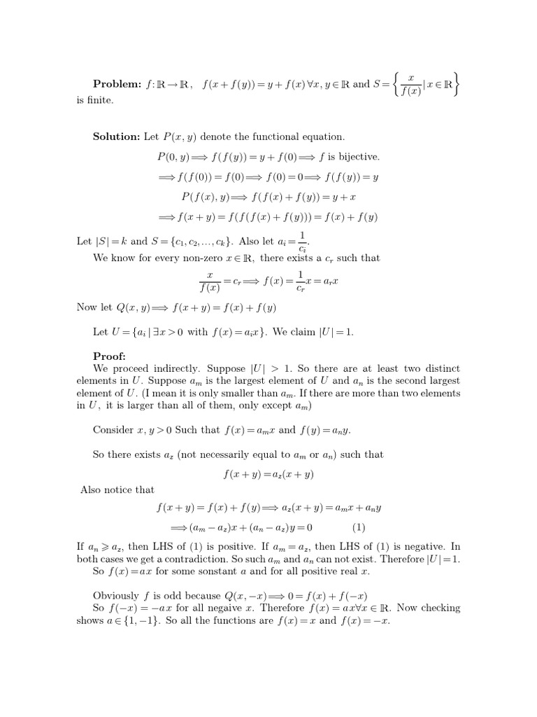 40 Functional Equations Problem 16 Solution - Adib Hasan | PDF | Mathematics | Mathematical Objects