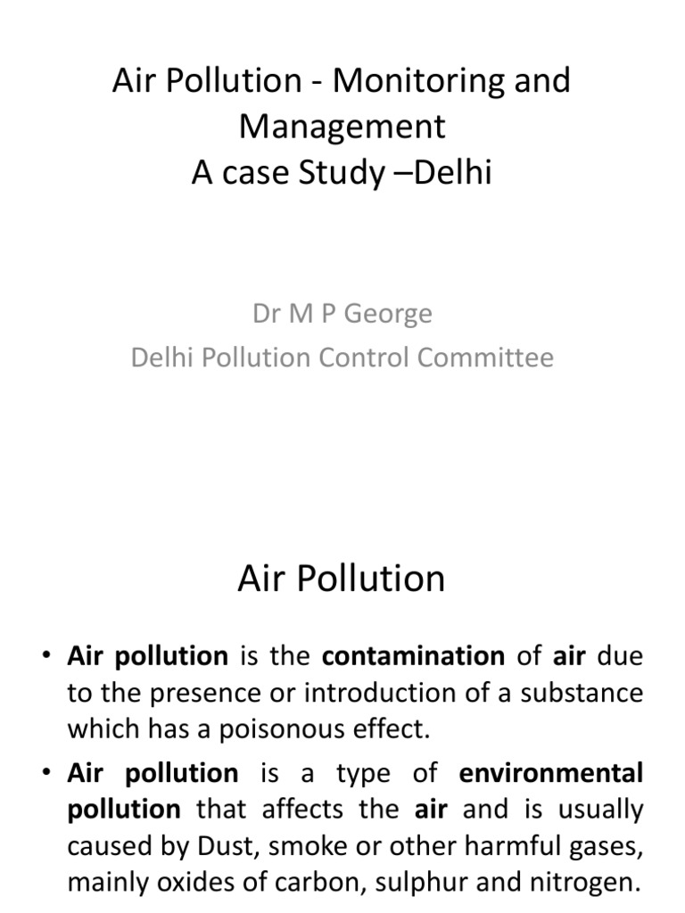 Air Pollution - Monitoring and Management A Case Study - Delhi | PDF ...
