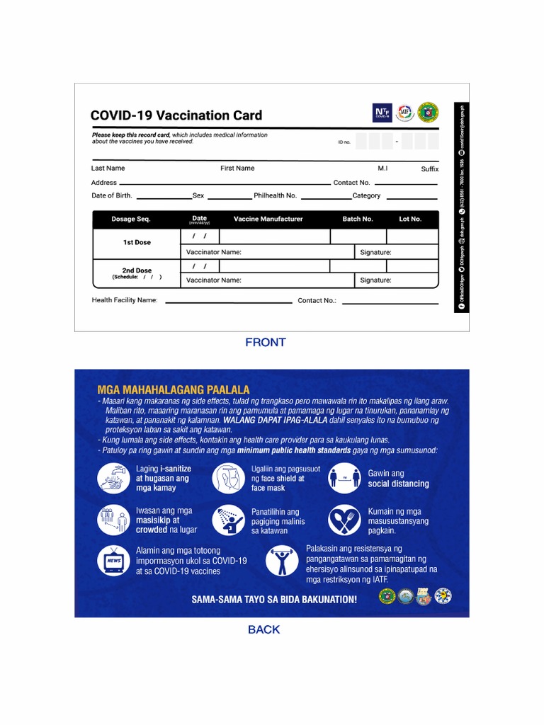 COVID 19 Vaccination Card | PDF