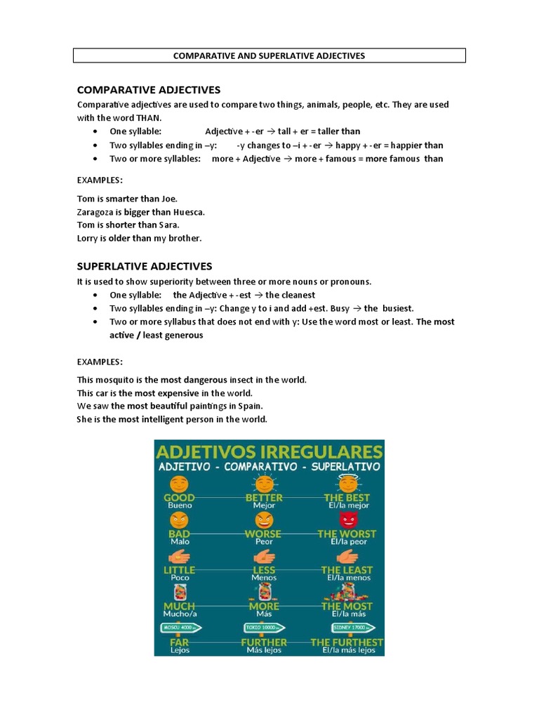 Comparativos y Superlativos | PDF | Adjective | Linguistic Typology