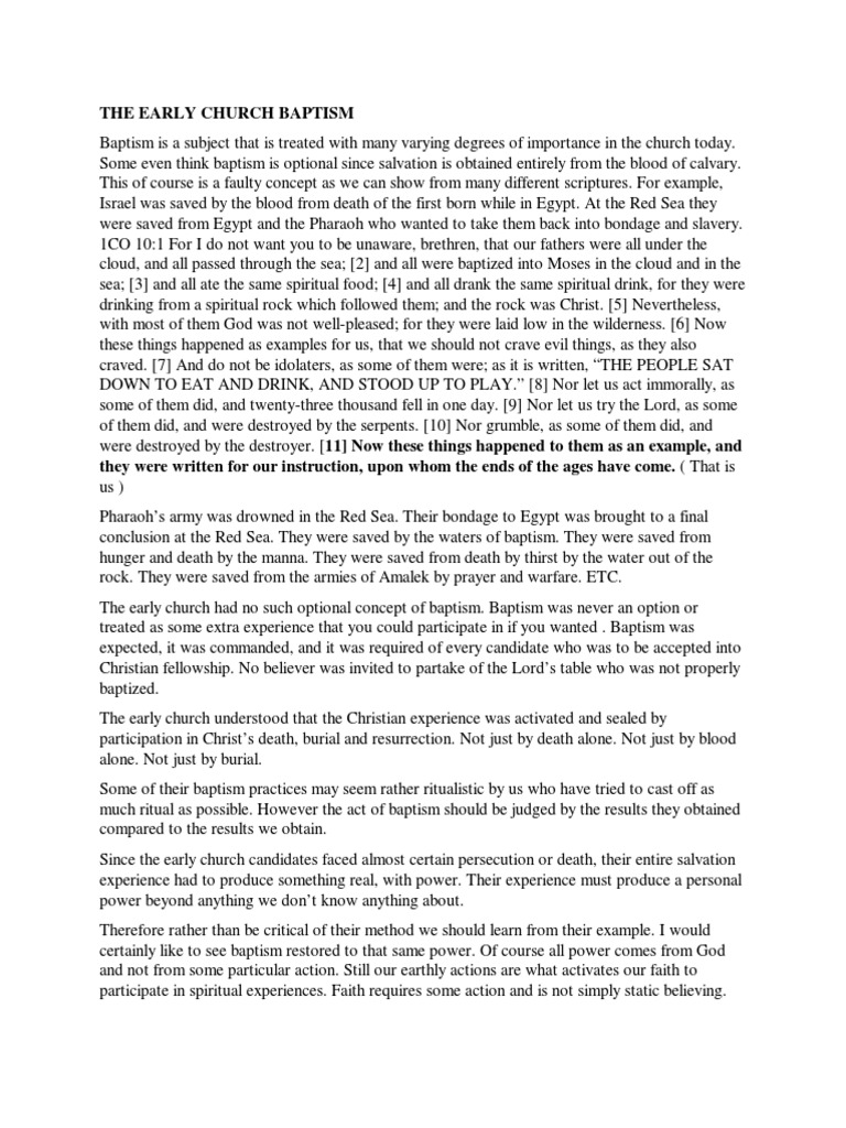 Water Baptism Early Church Baptism | PDF | Baptism | Anointing