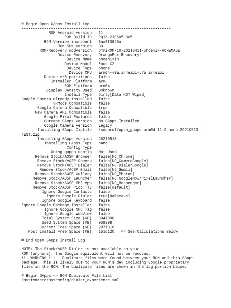 Open Gapps Log | PDF | Android (Operating System) | Mobile Linux