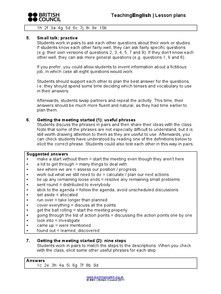 Small Talk: Practice: Teachingenglish - Lesson Plans | PDF | Human ...