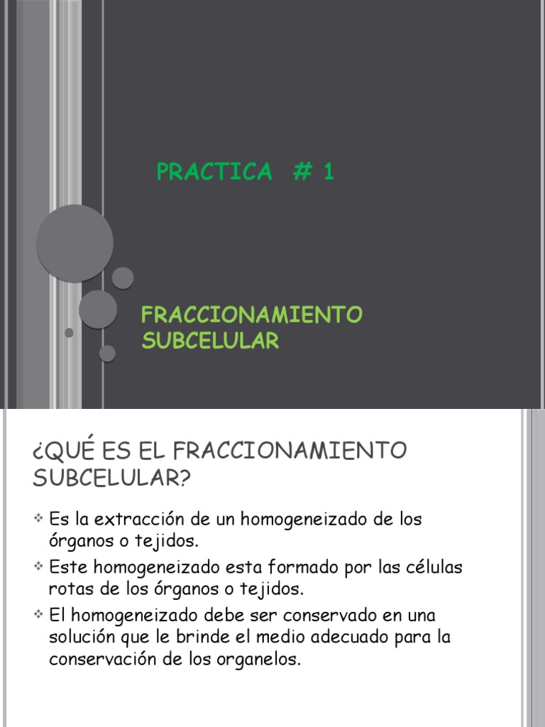 Fraccionamiento Subcelular-Laboratorio | PDF | Biología Celular) | Biología Celular