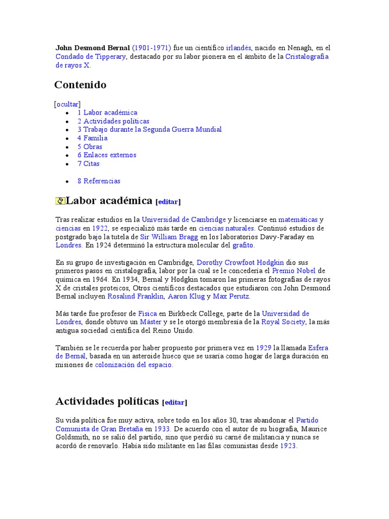 John Desmond Bernal | PDF