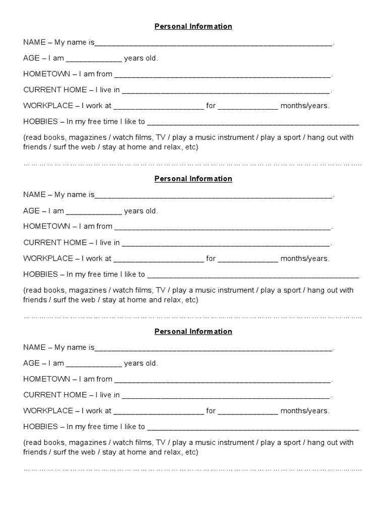 Personal Information | PDF