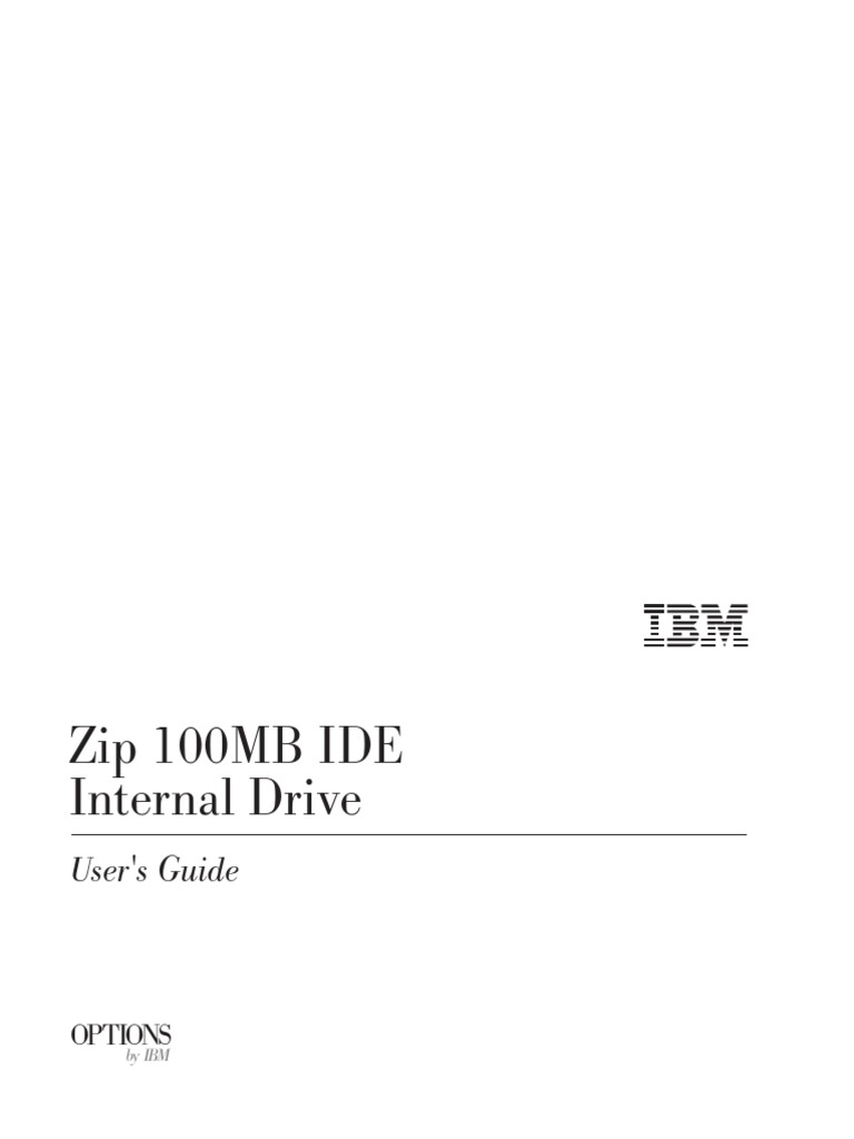 Zip 100MB IDE Internal Drive: User's Guide | PDF | Floppy Disk ...