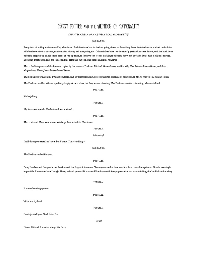 Harry Potter Methods of Rationality: and The | PDF | Harry Potter