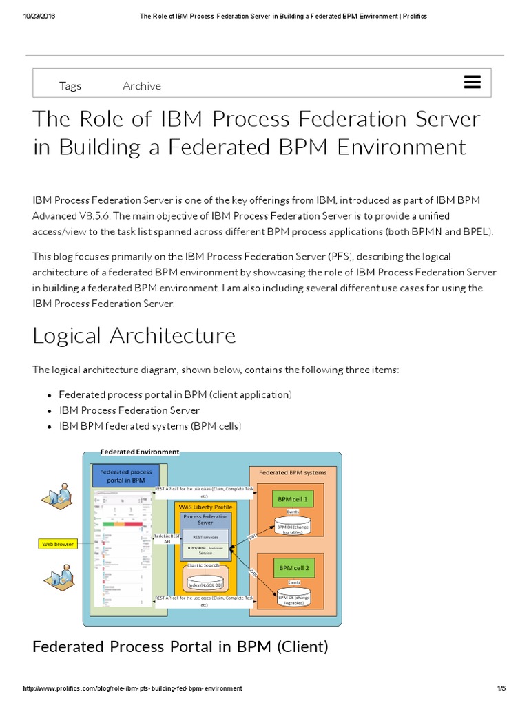The Role of IBM Process Federation Server in Building A Federated BPM ...
