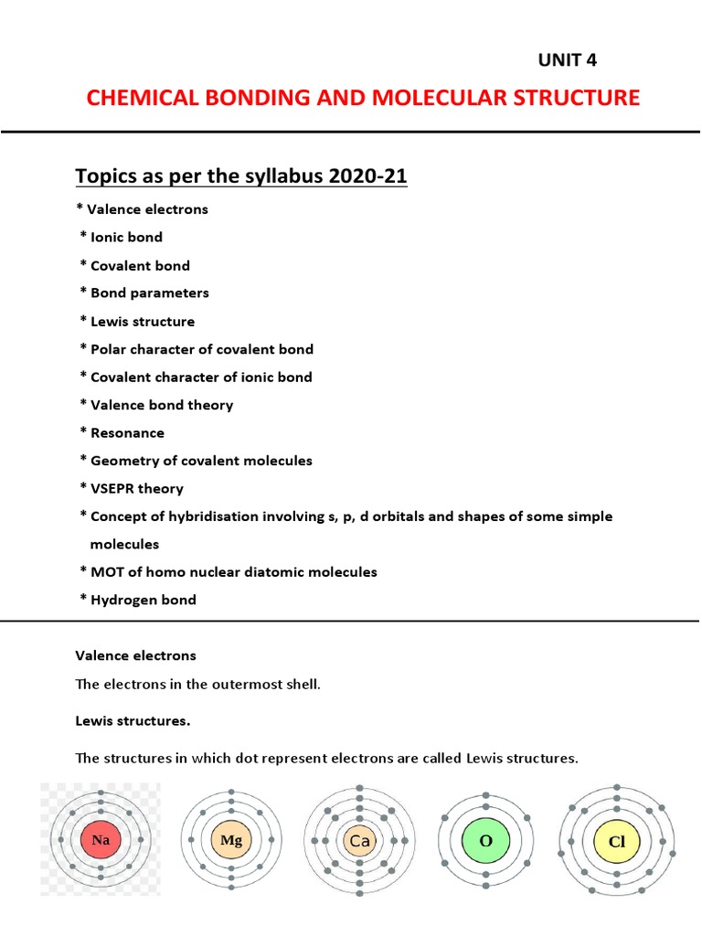 Chemical Bonding and Molecular Structure | PDF | Chemical Bond ...