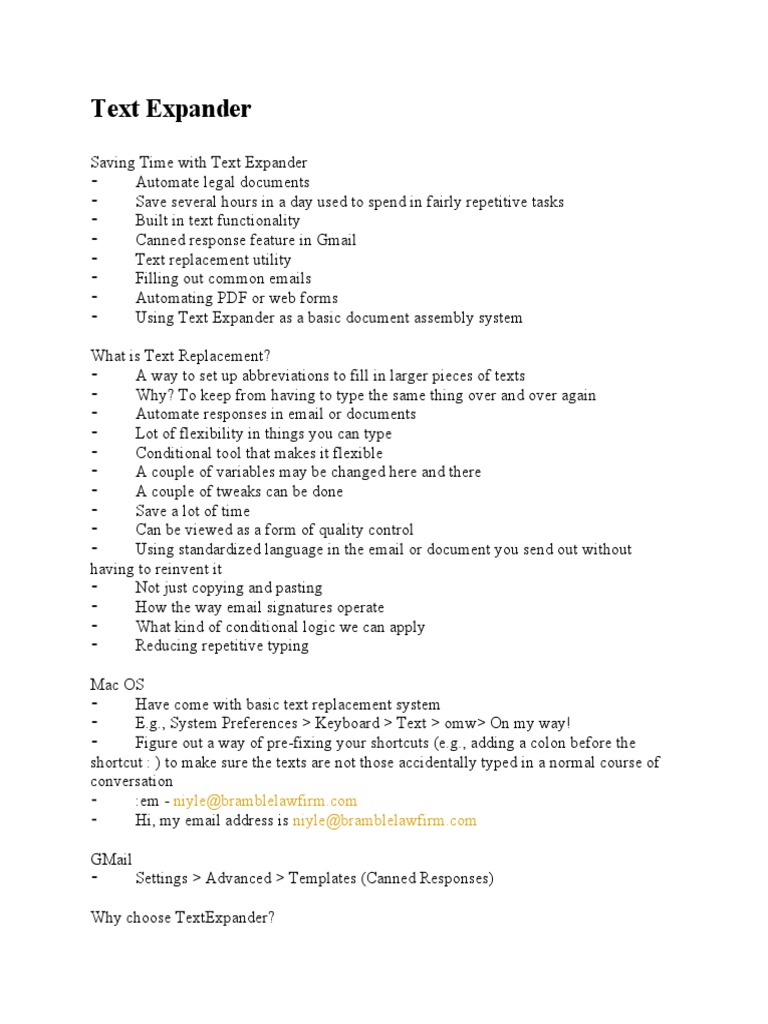 Text Expander | PDF | Gmail | Automation