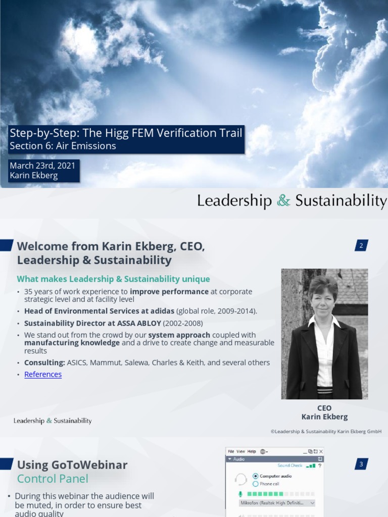 Step-by-Step: The Higg FEM Verification Trail: Section 6: Air Emissions ...