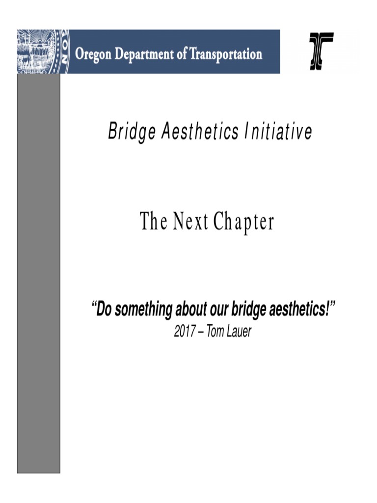 The Next Chapter: Bridge Aesthetics Initiative | PDF