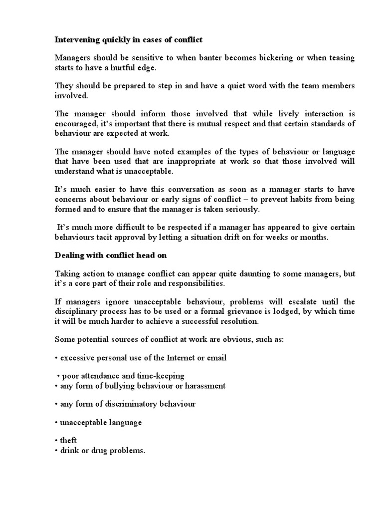 Intervening Quickly in Cases of Conflict | Download Free PDF | Bullying ...