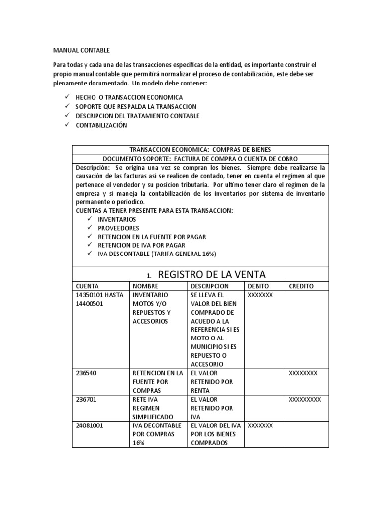 1 - Manual Contable | PDF | Contabilidad | Factura