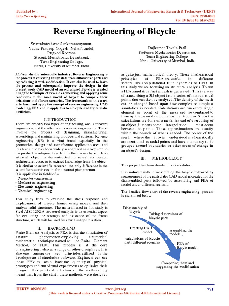 Reverse Engineering of Bicycle: Learning and Applying Concepts of ...