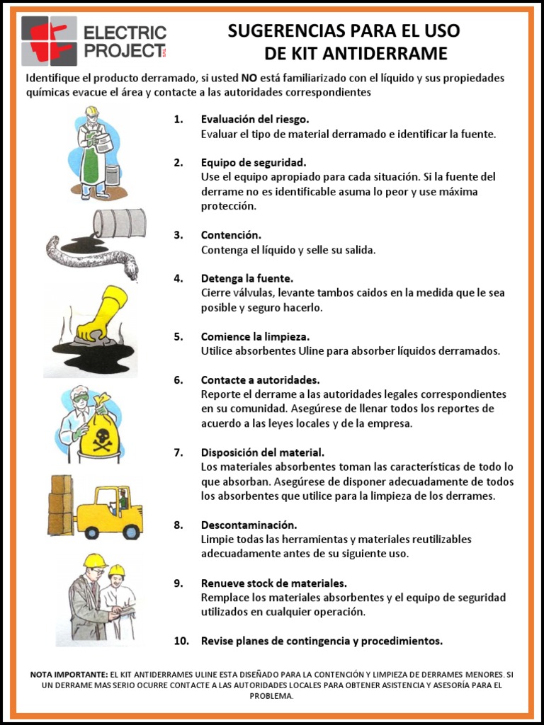 Sugerencias para El Uso de Kit Antiderrames | PDF | Ciencia y matemáticas | Tecnología
