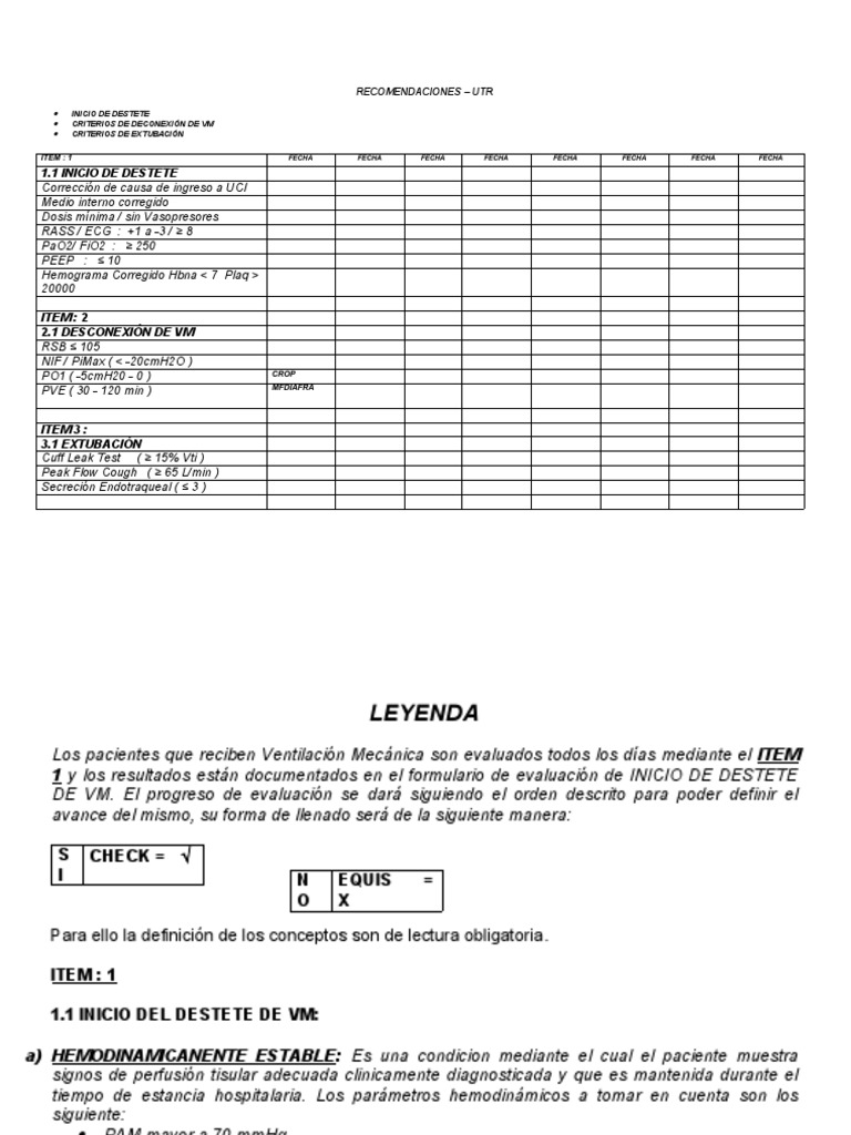 Protocolo de Weaning Utr Fin | PDF | Medicina | Fisiología