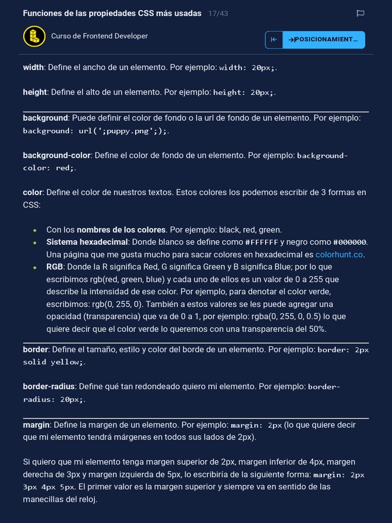 Funciones de Las Propiedades CSS Más Usadas | PDF | Color | Modelo de color Rgb