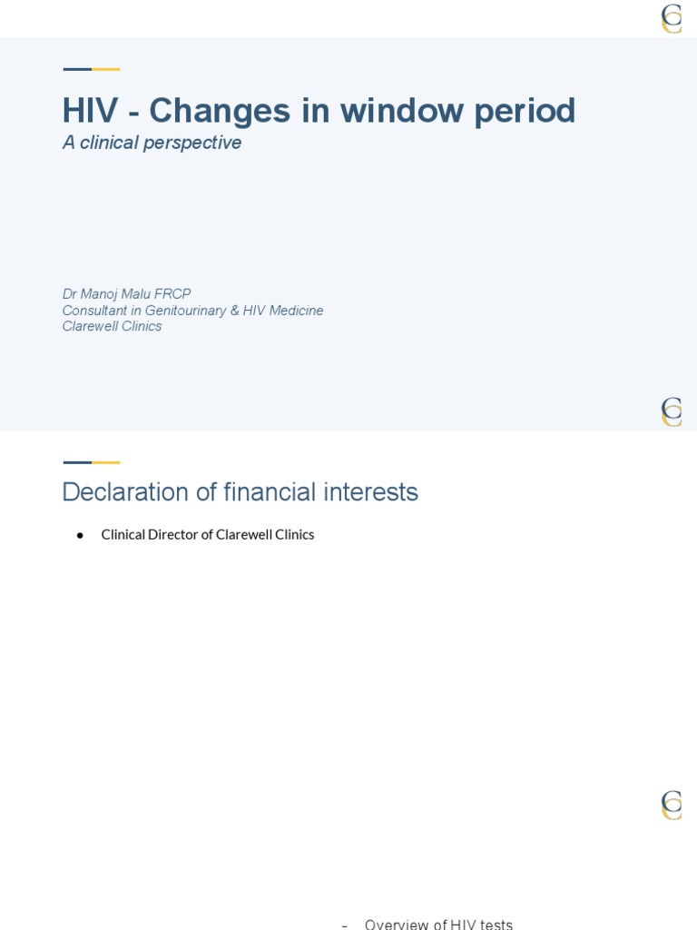 HIV Testing Window Period Updates | PDF | Diagnosis Of Hiv/Aids | Hiv/Aids
