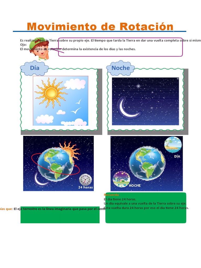 Movimiento de Rotación: Día Noche | PDF | Ciencia y matemática