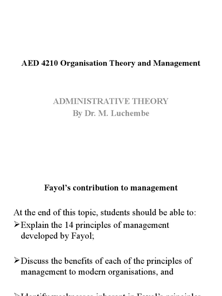 Fayol's 14 Principles of Management: An Analysis of Henri Fayol's ...
