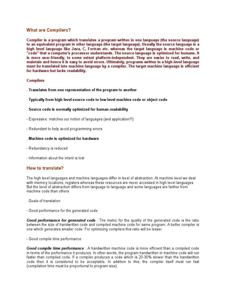 Introduction To Compiler | PDF | Compiler | Parsing Introduction To Compiler | PDF | Compiler | Parsing