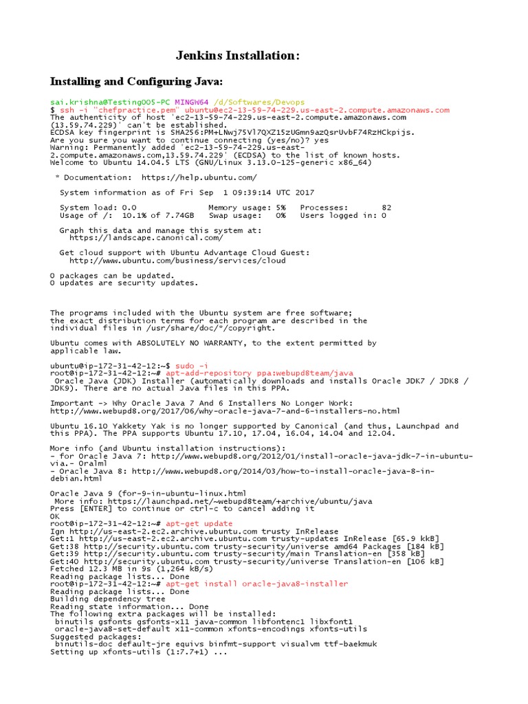Jenkins Installation:: Installing and Configuring Java | Descargar gratis PDF | Java ...