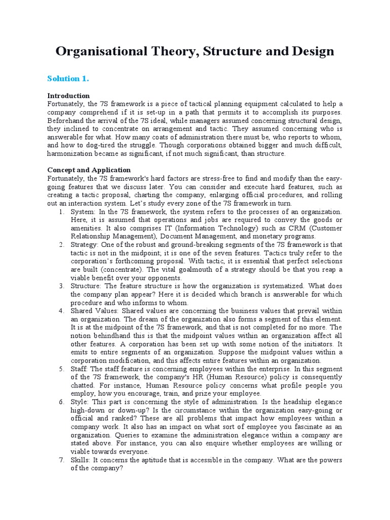 7S Framework in Organizational Design | PDF | Human Resource Management ...