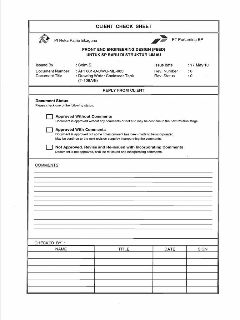 APT001-D-DWG-ME-003 - Drawing Water Coalescer Tank (T-106A-B) - 0 - IFB ...
