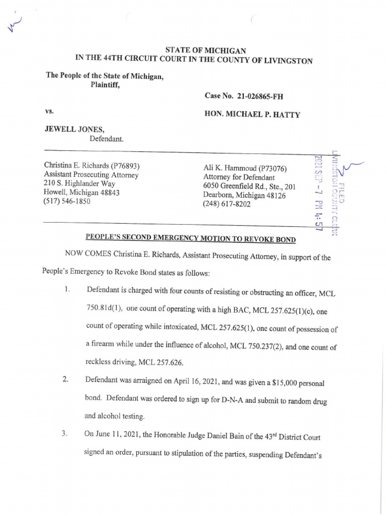 Emergency Motion To Revoke Bond | PDF