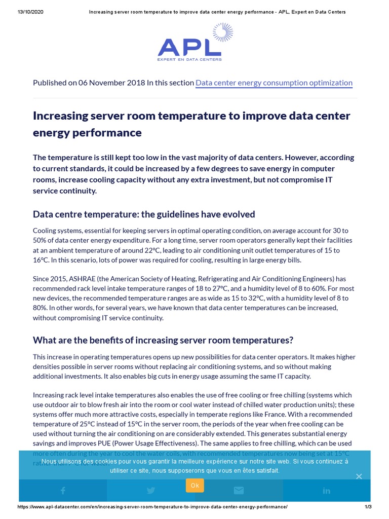 Increasing Server Room Temperature To Improve Data Center Energy ...
