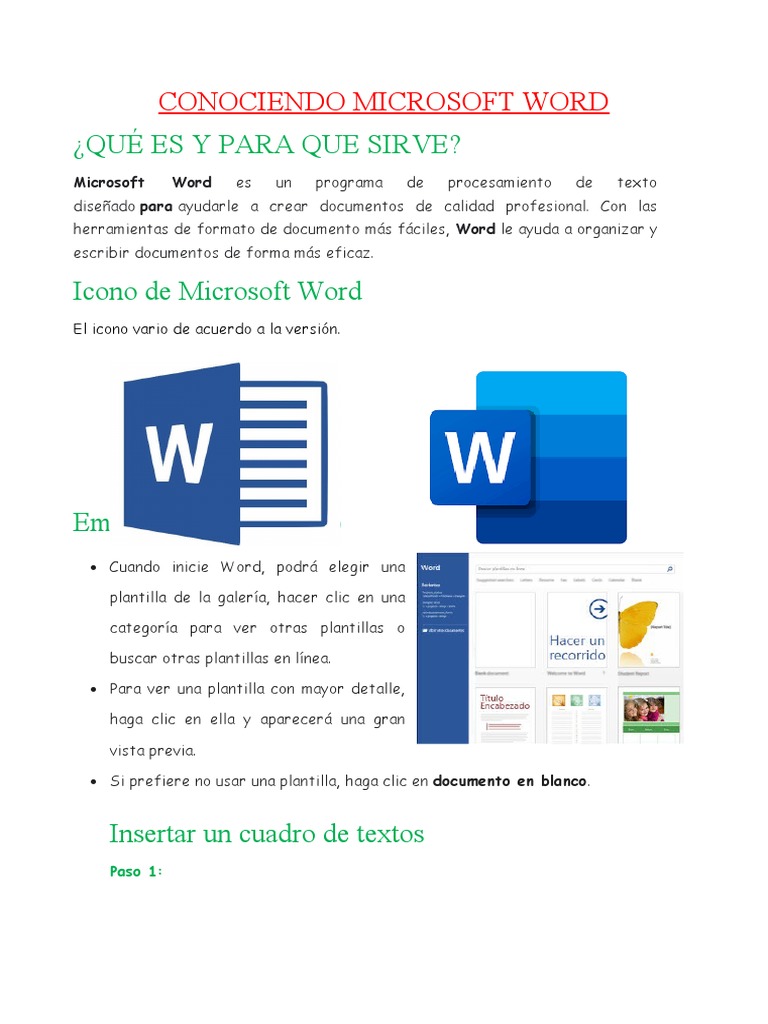 Conociendo Microsoft Word | PDF | Microsoft Word | Archivo de computadora