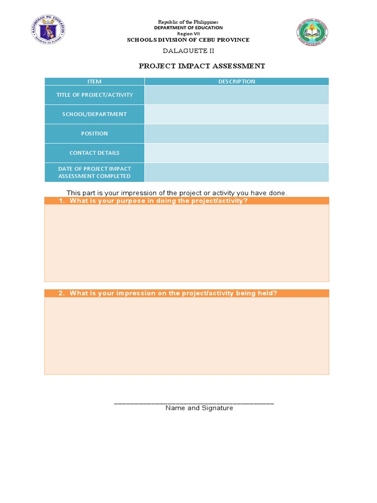 Project Impact Assessment Template | PDF