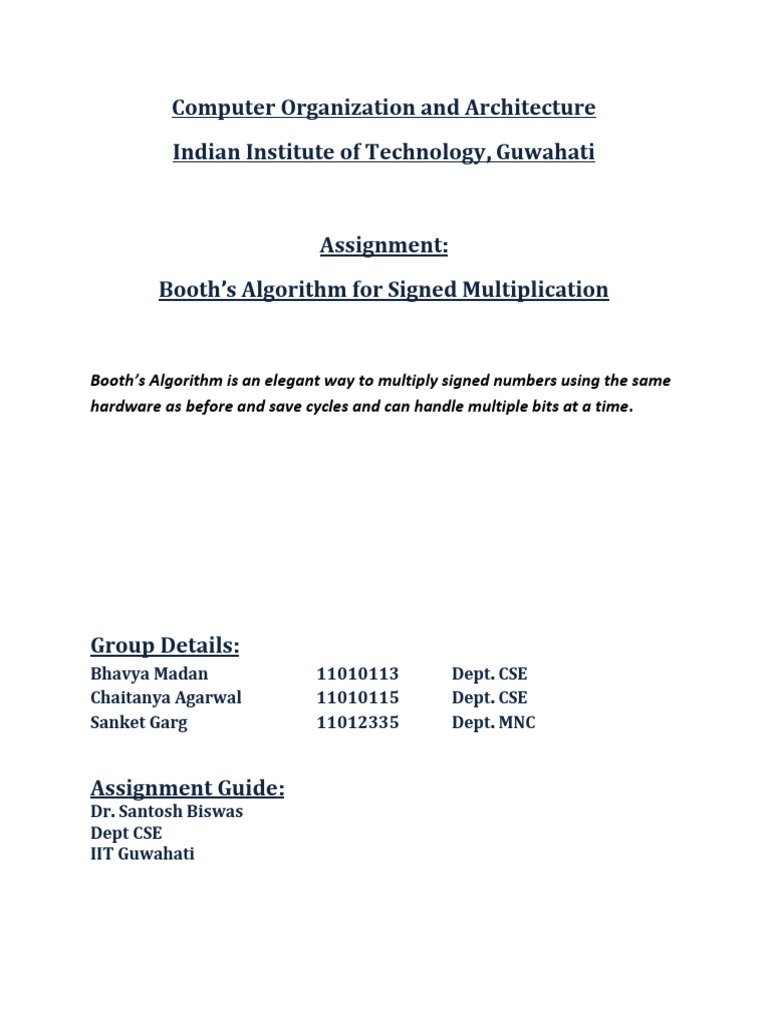 Booth S Multiplication Data Path Control Path | PDF | Computer Engineering | Theoretical ...
