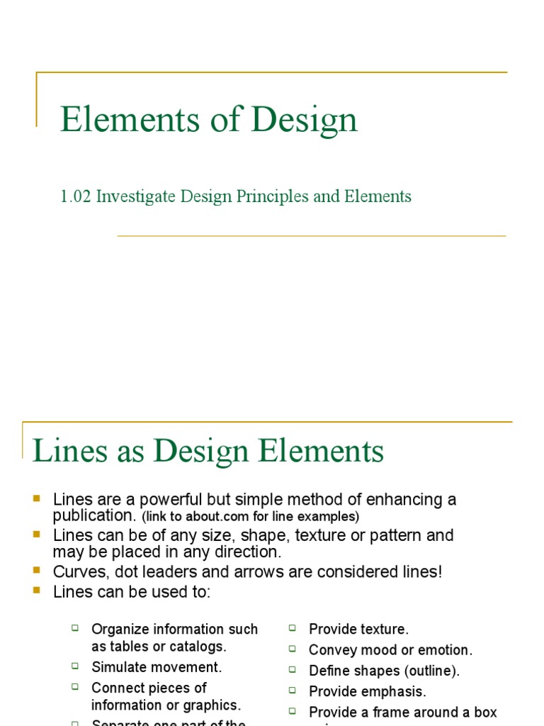 Design Principles: Lines, Shapes, Color | PDF | Rgb Color Model | Light