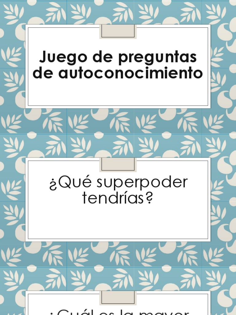 Juego de Preguntas de Autoconocimiento | PDF | Deportes y actividades ...